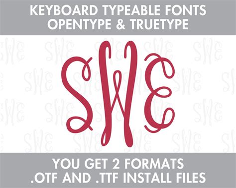 Keepsake Monogram Truetype Font Keyboard Typeable Otf Ttf Install Files