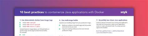10 Best Practices To Build Java Containers With Docker Snyk Blog
