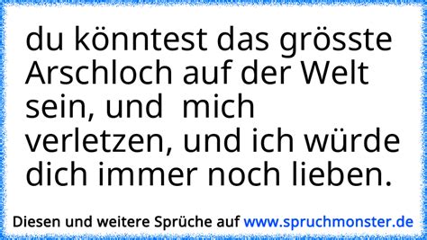 Du Könntest Das Grösste Arschloch Auf Der Welt Sein Und Mich Verletzen