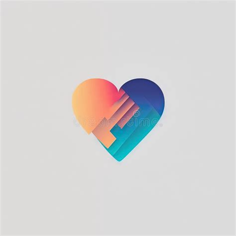 Graphic Logo Of A Minimal Heart Shape Generative Ai Stock Illustration
