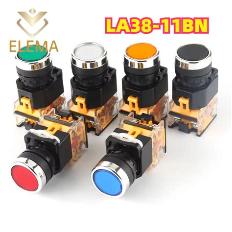La38 11bn Push Button Switch Self Resetting Self Locking Circular Flat