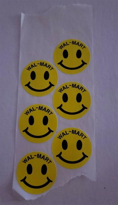 Lot Of 6 Original Walmart Smile Stickers Happy Smiley Face Wal Mart