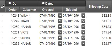 Field Grouping XamDataGrid Infragistics WPF Help