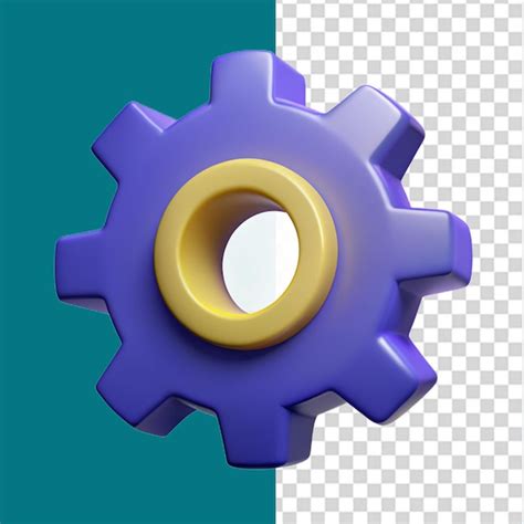 Premium Psd D Gear Icon On Transparent Background
