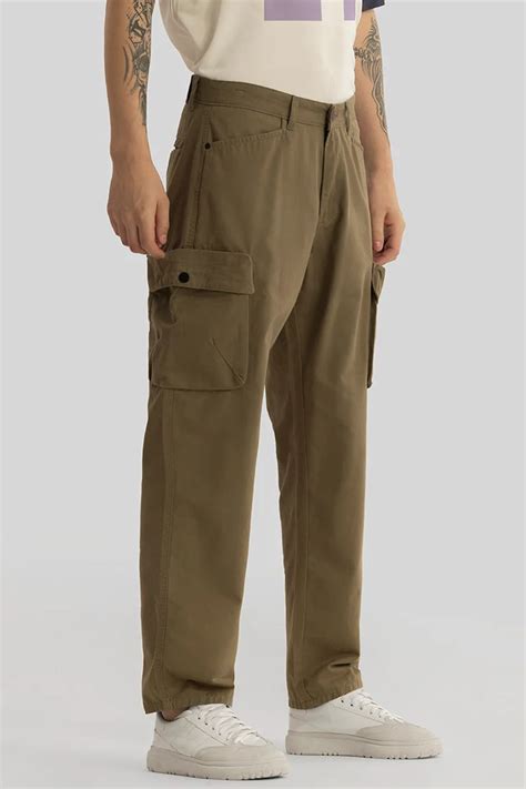 Buy Mens Zoe Khaki Loose Fit Cargo Pants Online Snitch Snitch