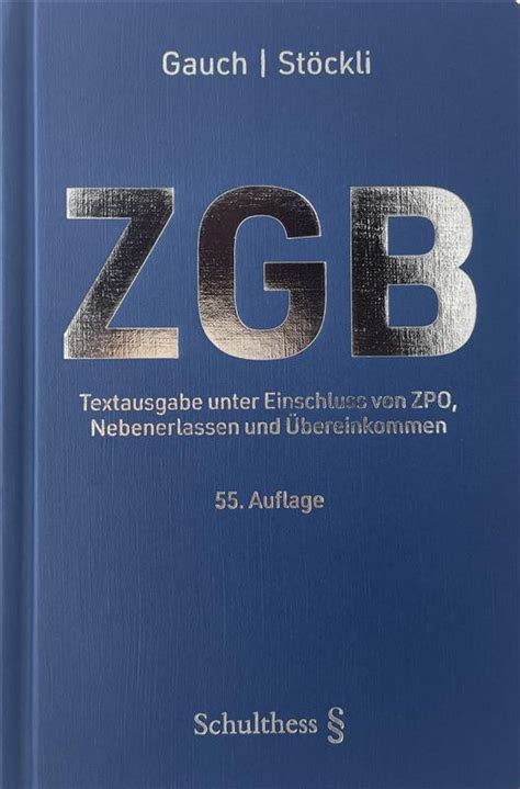 Schweizerisches Zivilgesetzbuch Zgb Studiladen