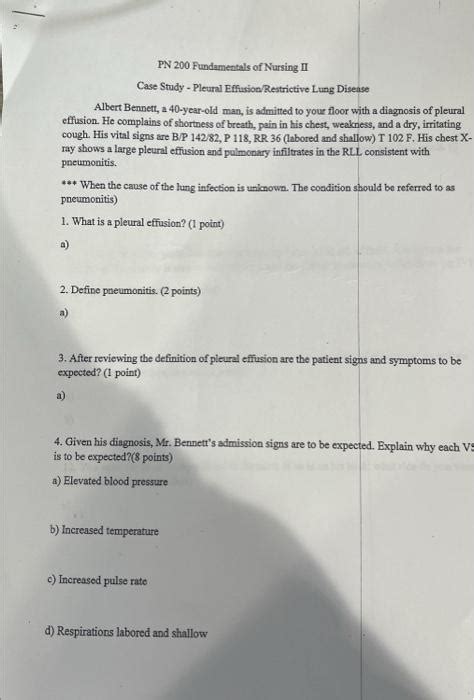 Solved 3 After Reviewing The Definition Of Pleural Effu