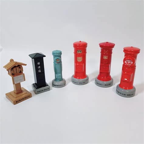 Rare Japan Post Retro Mailbox Figurine Collection Set 6 Pcs