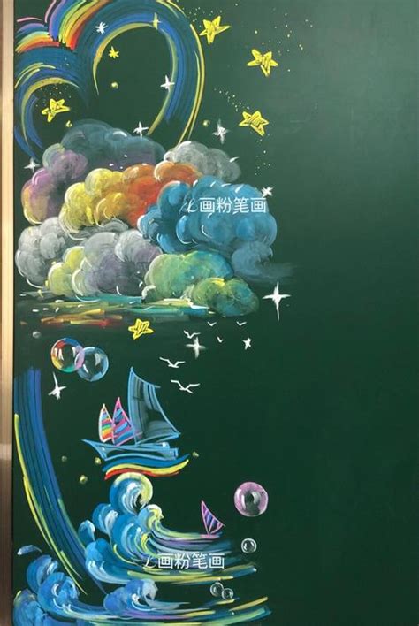 浪花图片黑板报 黑板报图片大全
