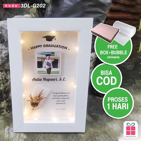 Jual FRAME 3D LAMPU Hadiah Kado Wisuda Pernikahan Ulang Tahun