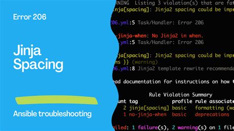 Ansible Troubleshooting Error 206 Jinja Spacing
