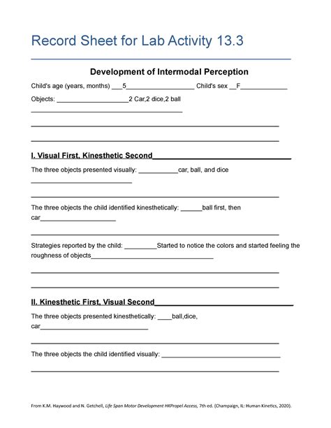 Record Lab A Lab Coursework Record Sheet For Lab Activity Studocu