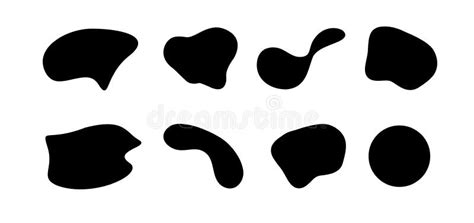 Poster In Doodle Style With Fluid Shapes Fluid Shapes Isolated On