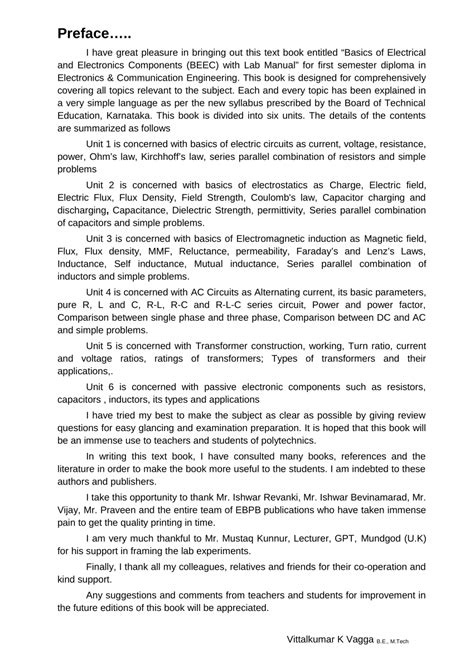 Pdf Basics Of Electrical And Electronics Engineering With Lab Manual