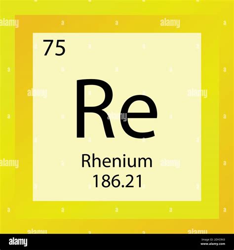 Re Rhenium Chemical Element Periodic Table Single Element Vector