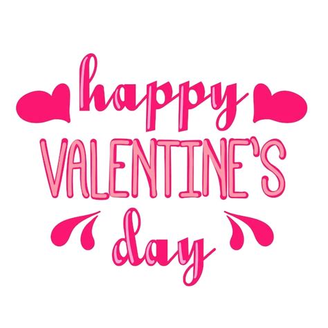 Premium Vector Happy Valentine S Day Inscription Vector Lettering
