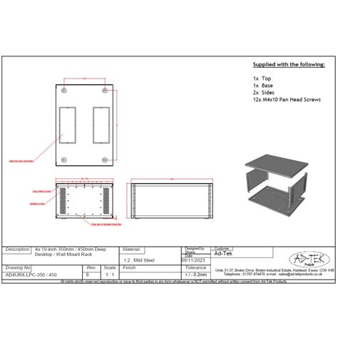 Ad Tek Network Cabs 4u 19 Inch Desktop Free Standing Vertical