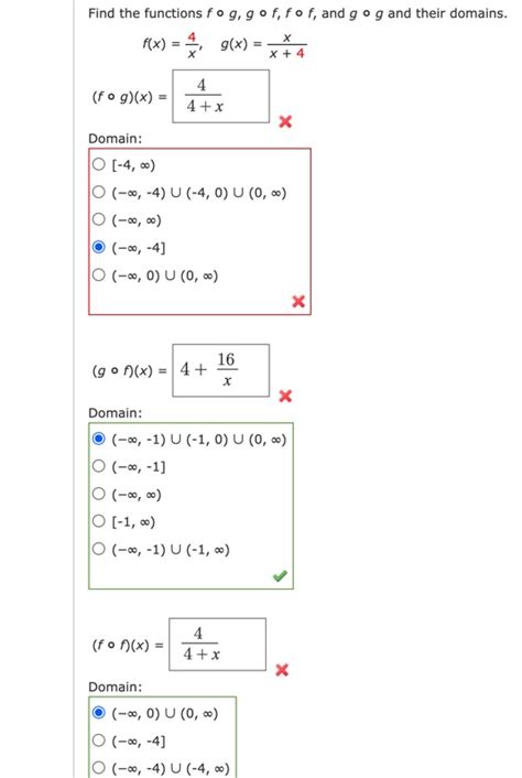 Solved Find The Functions F ∘ G G ∘ F F ∘ F And G ∘ G And