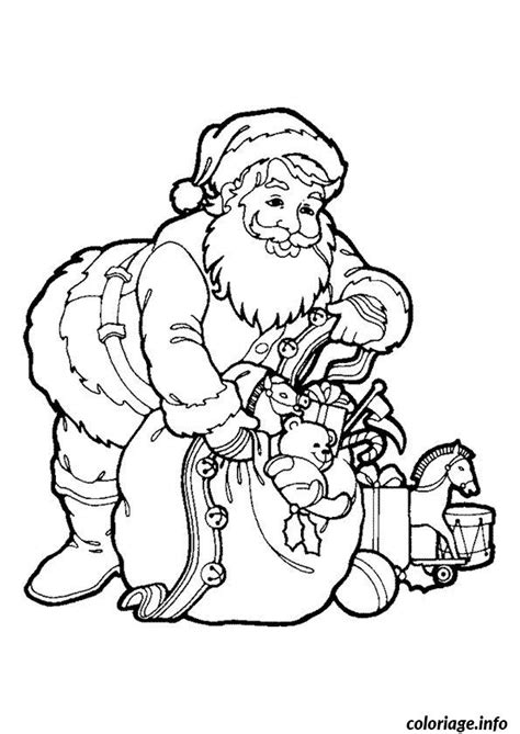 Coloriage Pere Noel Sac Cadeaux Dessin Pere Noel à imprimer