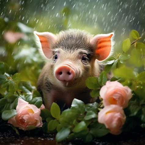 Premium Ai Image There Is A Small Pig That Is Standing In The Grass