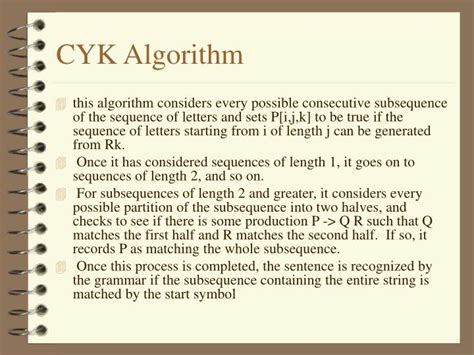 Ppt Cyk Cocke Younger Kasami Parsing Algorithm Powerpoint