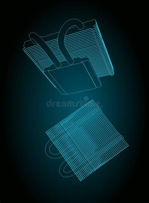 Slim Cpu Cooler Heatsink Stock Vector Illustration Of Modern 253119249