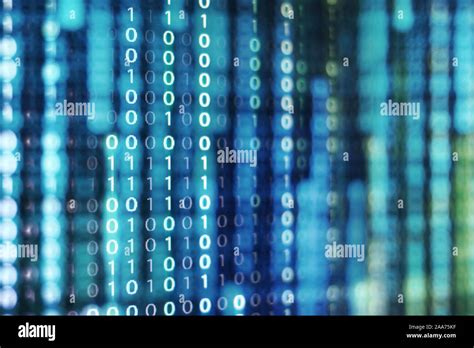 Power Of Big Data Binary Code Information Bit On Computer Monitor