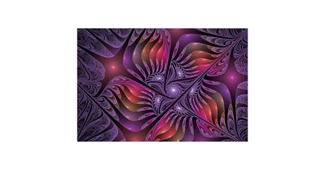Colorful Fantasy Abstract Modern Purple Fractal Fabric Zazzle