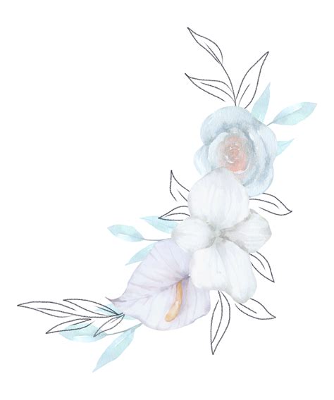 Ramo De Flores Rosas Acuarela 10826465 Png