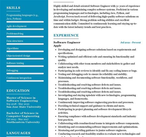 Software Engineer Resume Sample In 2025 Resumekraft