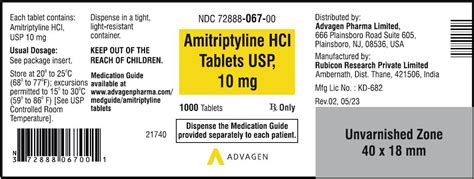Amitriptyline Package Insert