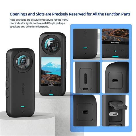 For Insta360 X3 Amagisn Body Silicone Protective Cover Body Case Black