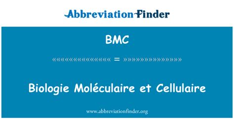 Bmc 代表 Biologie MolÃ © Culaire Et Cellulaire Biologie Moléculaire Et