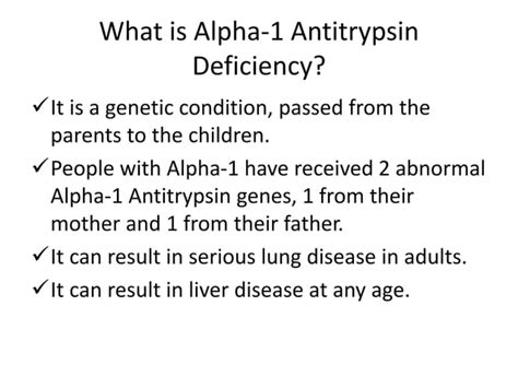 Alpha 1 Antitrypsin Deficiency Pptx