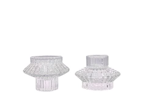 Ribbed Glass Candle Holder Chaircovers Over All