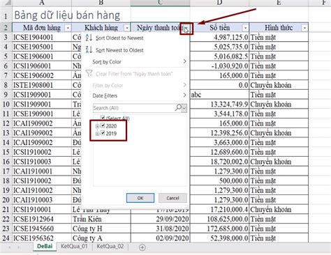 Cách Lọc Dữ Liệu Trong Excel Phần 3 Kỹ Thuật Lọc Dữ Liệu Dạng Date Vn
