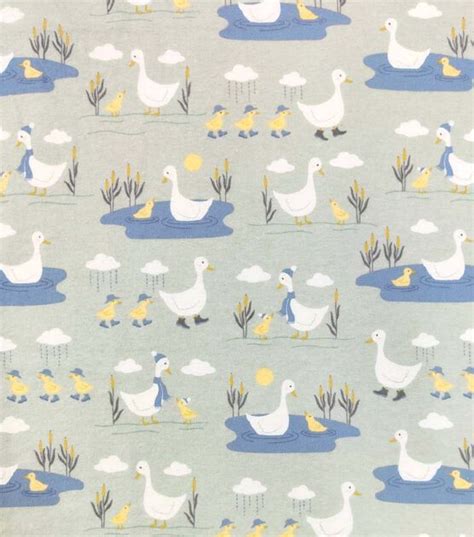 Ducklings On Green Nursery Flannel Fabric Joann