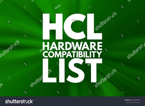 Hcl Hardware Compatibility List Database Hardware Stock Illustration Shutterstock