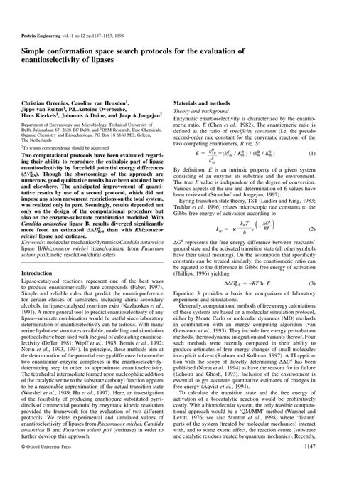 PDF Simple Conformation Space Search Protocols For The Evaluation Of