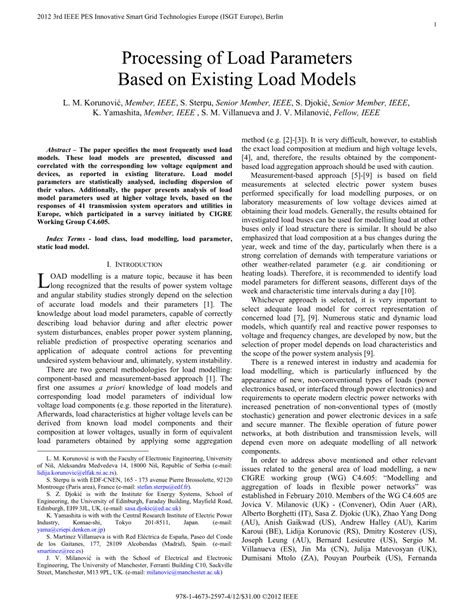 PDF Processing Of Load Parameters Based On Existing Load Models