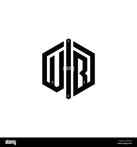 Vb Letter Logo Monogram Hexagon Shape With Connect Outline Style Design