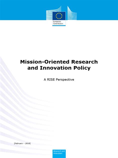 Mission Oriented R And I Policy A Rise Perspective Pdf