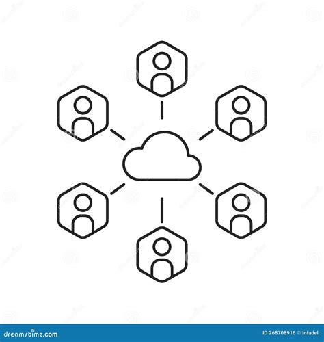 Icona A Linea Sottile Come Sincronizzare I Dati Personali Nel Cloud