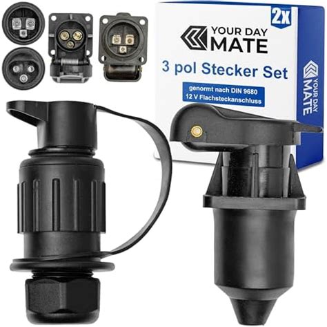 3 pol Stecker und Steckdose Set Hartplastik Gehäuse 3 pol Stecksystem
