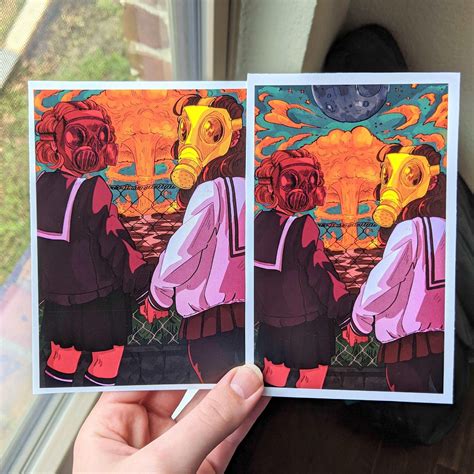 Gas Mask Girls Mini Print 4x6 Glossy Print Milky Tomato