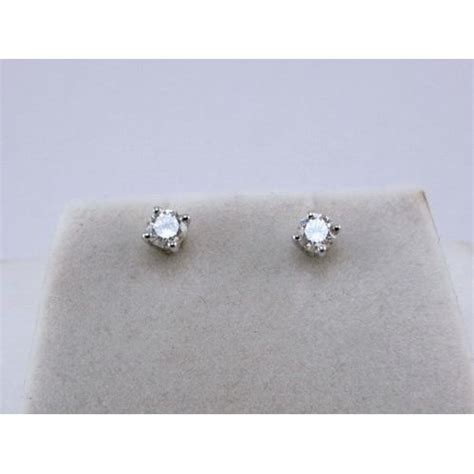 Orecchini Con Solitario Punto Luce Diamanti Carati 0 30 Color H