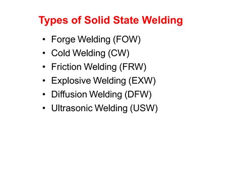 Example Of Various Types Of Solid State Welding Pdf
