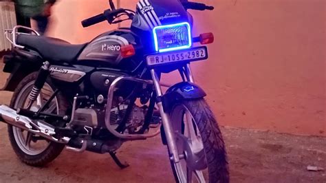 Neon Light Install In Splendor Plus Headlight 🔥 Headlight Modification