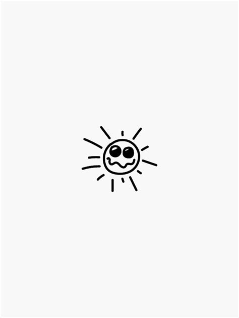 Sunny Sun With Goofy Smile Doodle Absent Dreamer Sticker For Sale