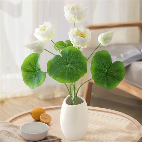 Twfbrm Artificial Lotus Flowers 22 Realistic Silk Lotus Flowers With